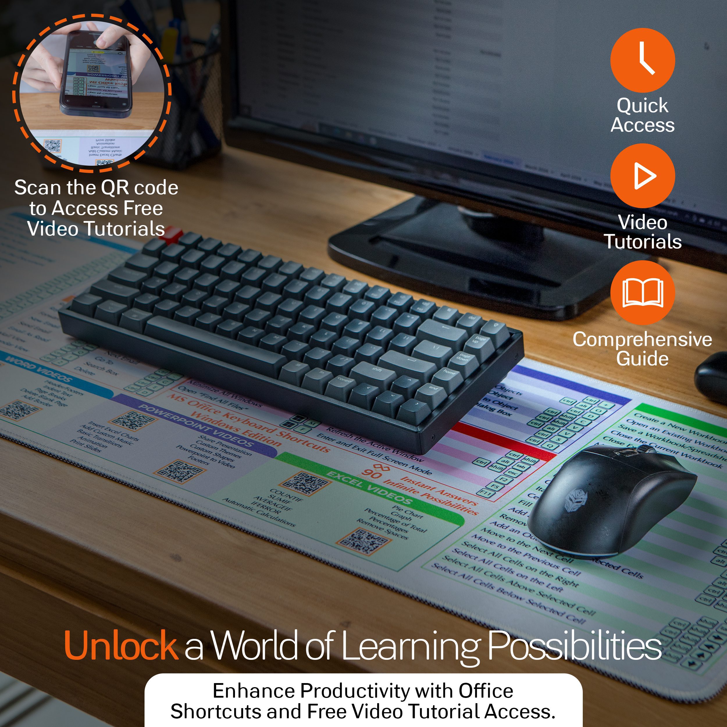 DeskGuide Pro Smart Mat – Windows Microsoft Office – 90 Below